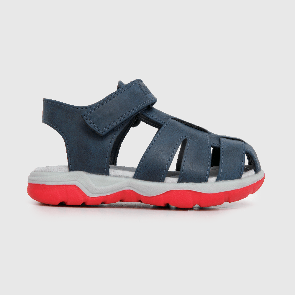 Sandalia de niño velcro franciscana azul (21 a 27) - Colloky Chile