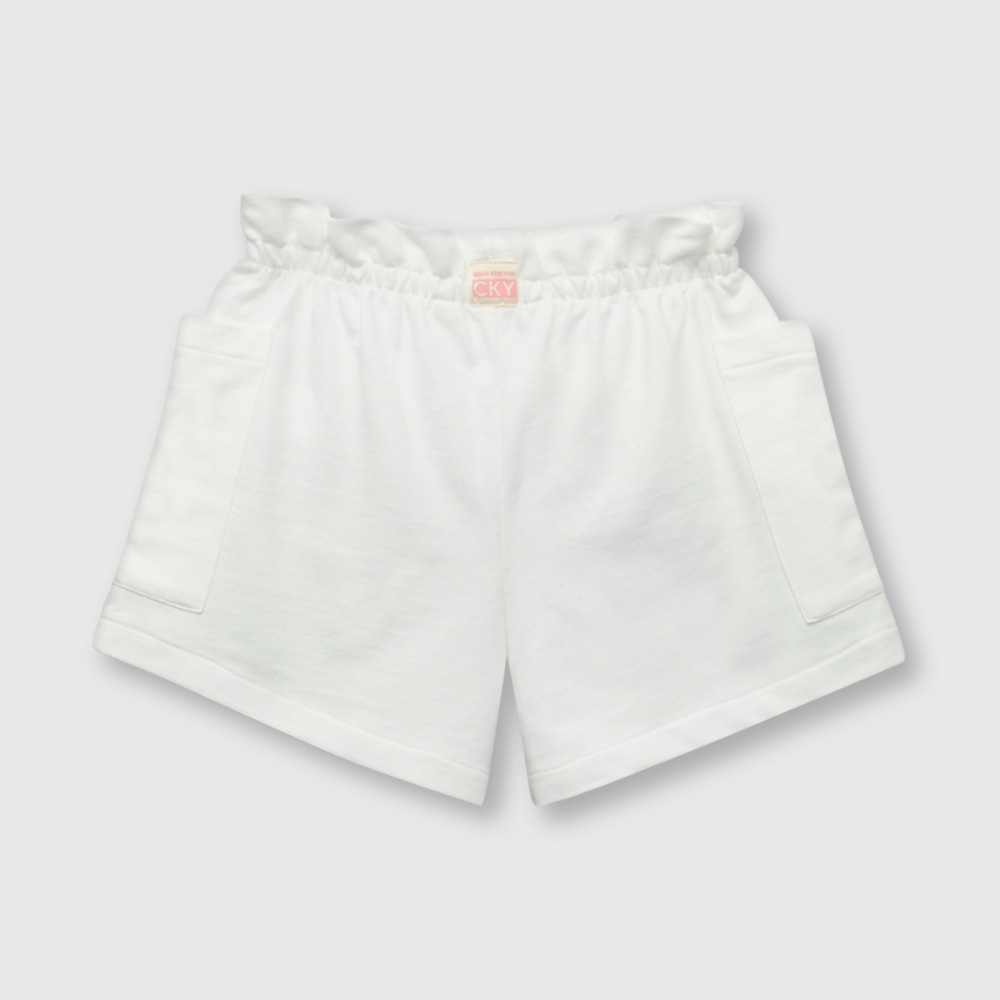 Short de niña ancho off white (2 a 12 años) - Colloky Chile