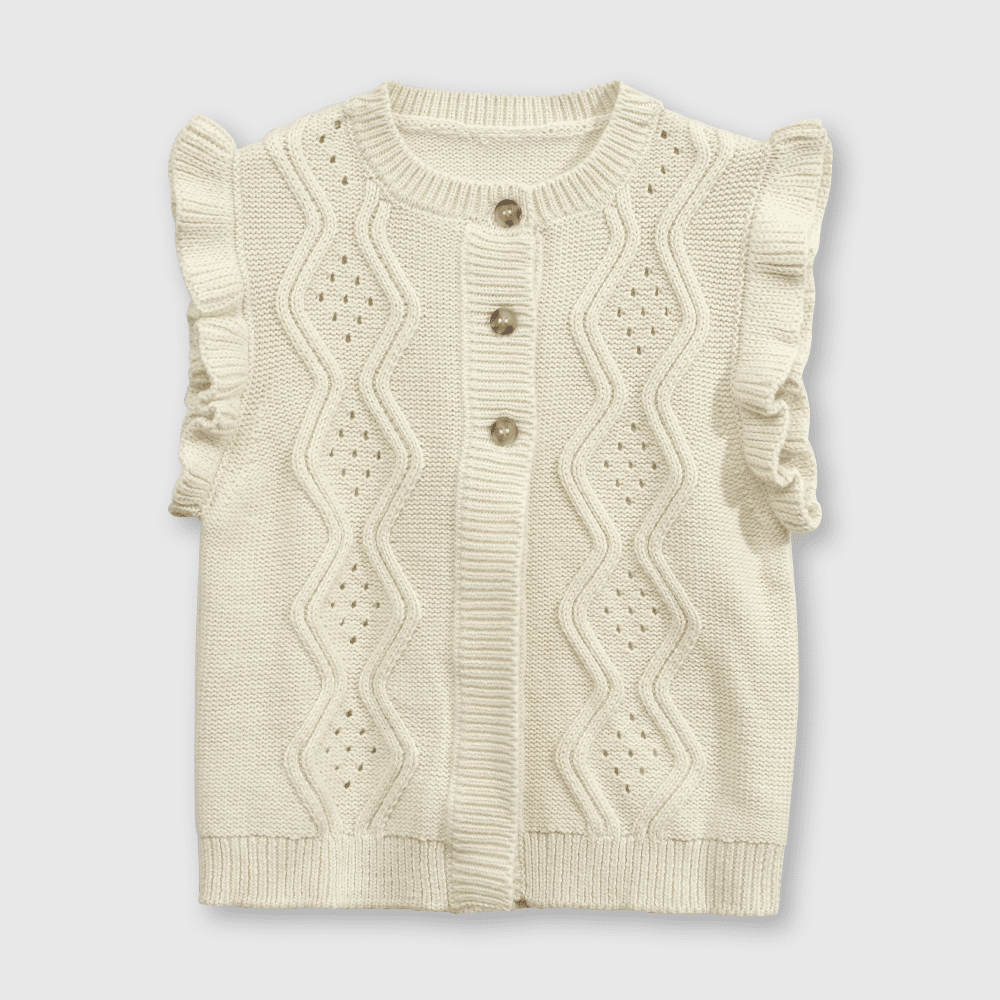 Chaleco sin mangas beige de niña - Colloky Chile