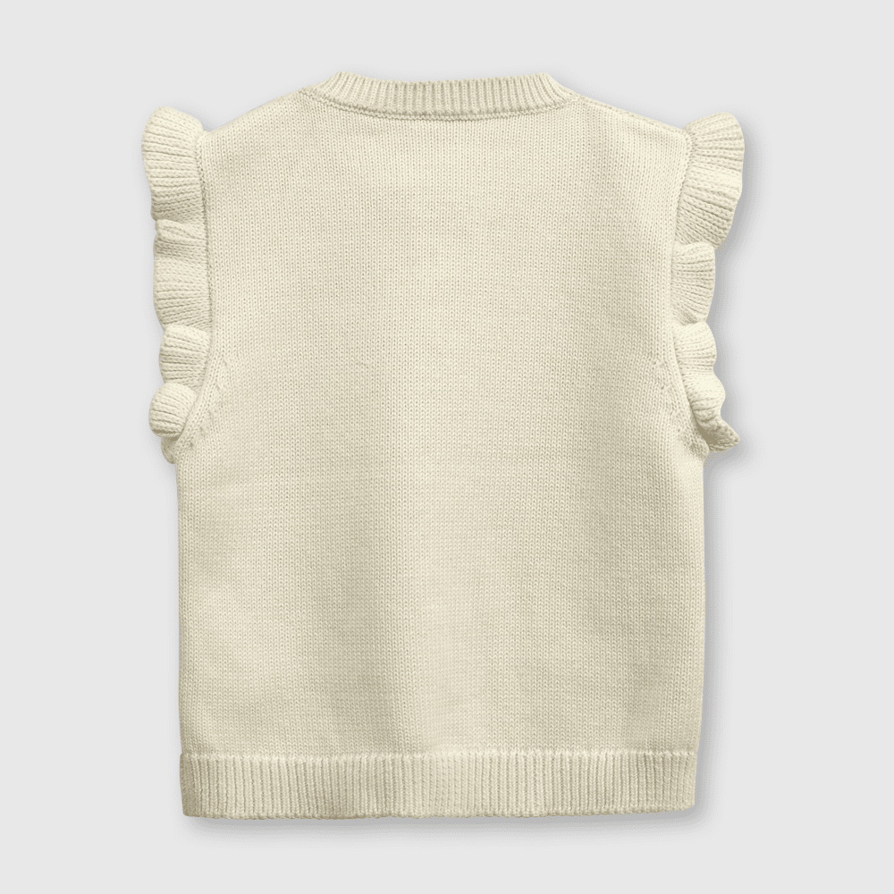 Chaleco sin mangas beige de niña - Colloky Chile