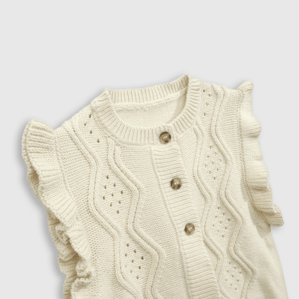 Chaleco sin mangas beige de niña - Colloky Chile