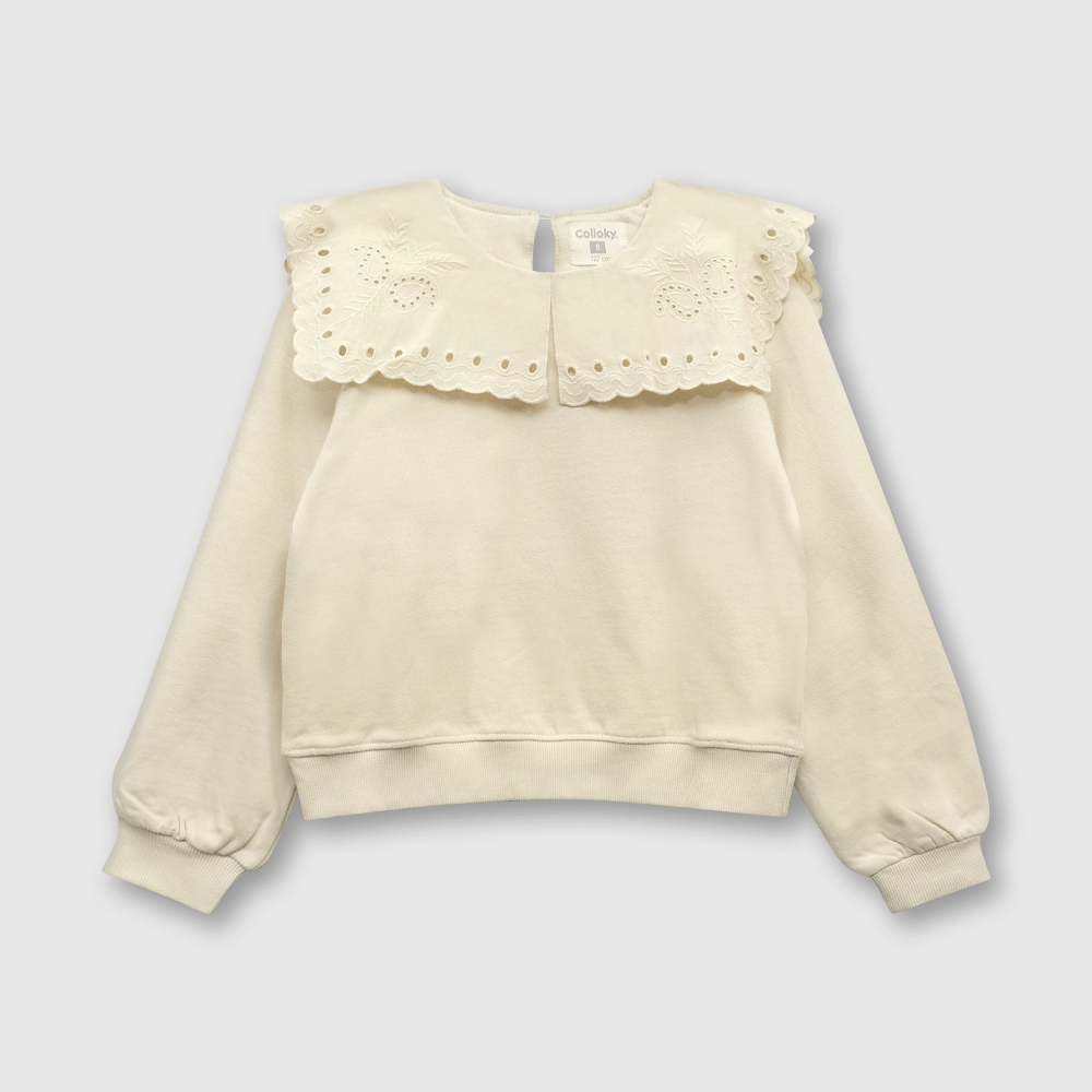 Polerón Colección Niña Beige PLPO4066I24 - Colloky Chile