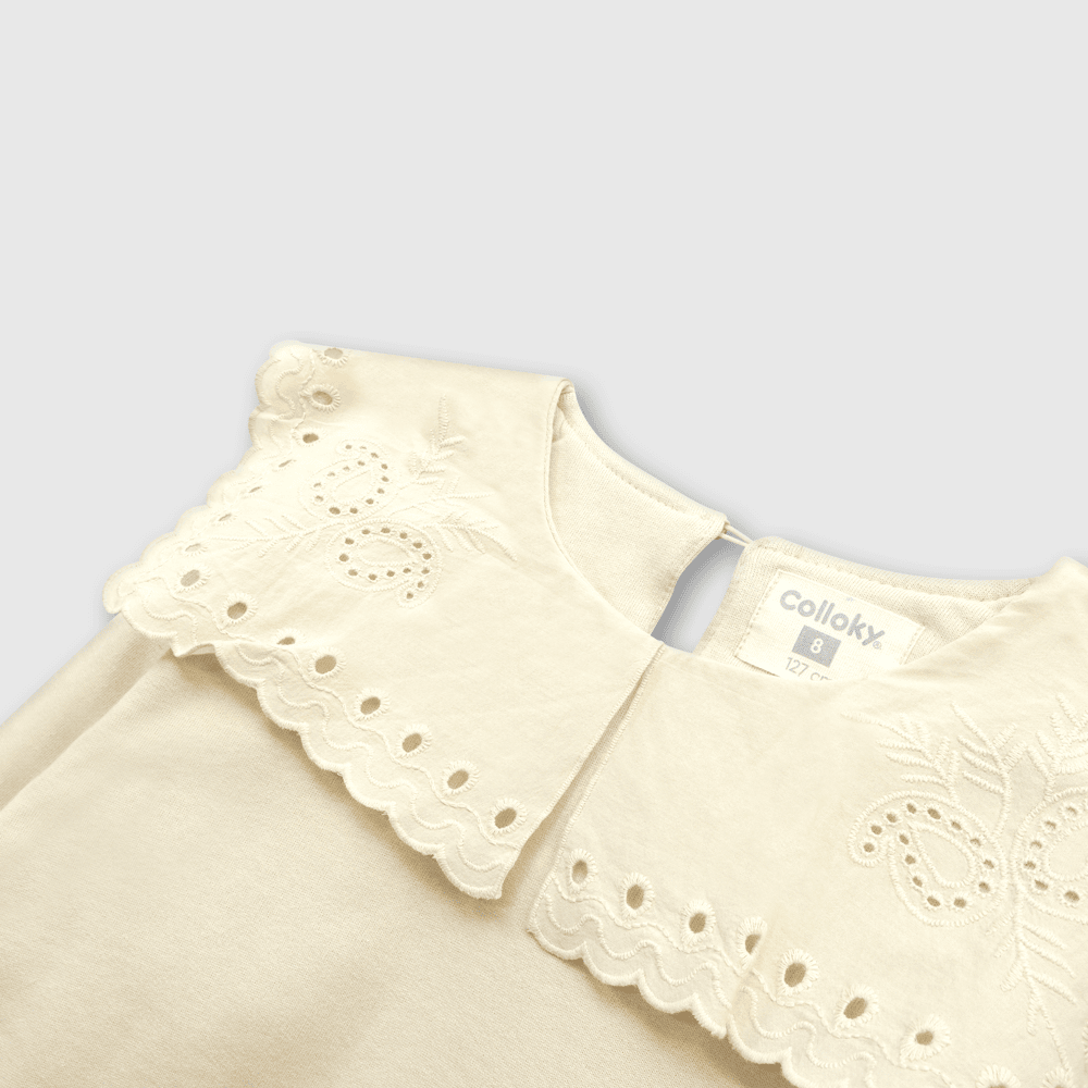 Polerón Colección Niña Beige PLPO4066I24 - Colloky Chile