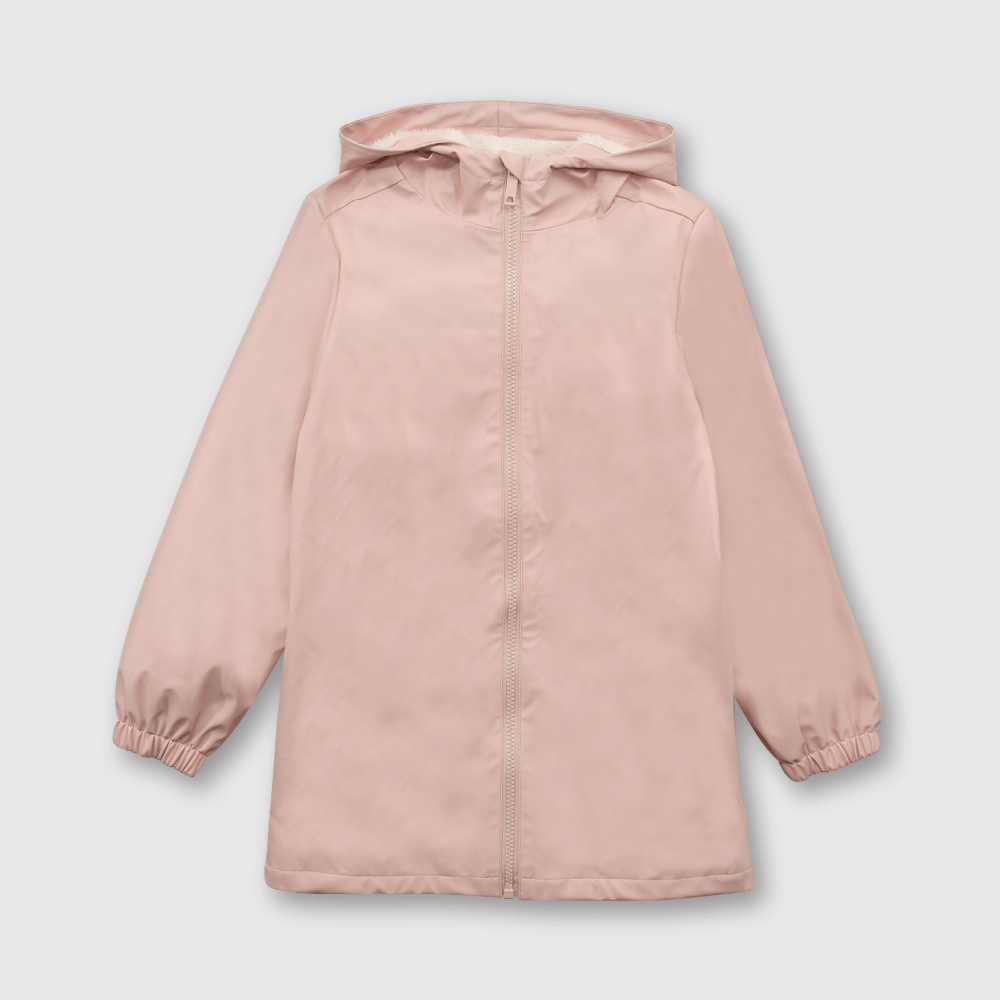 Chaqueta Rosada Engomada Forro de Jersey y Gorro para Niña - Colloky Chile