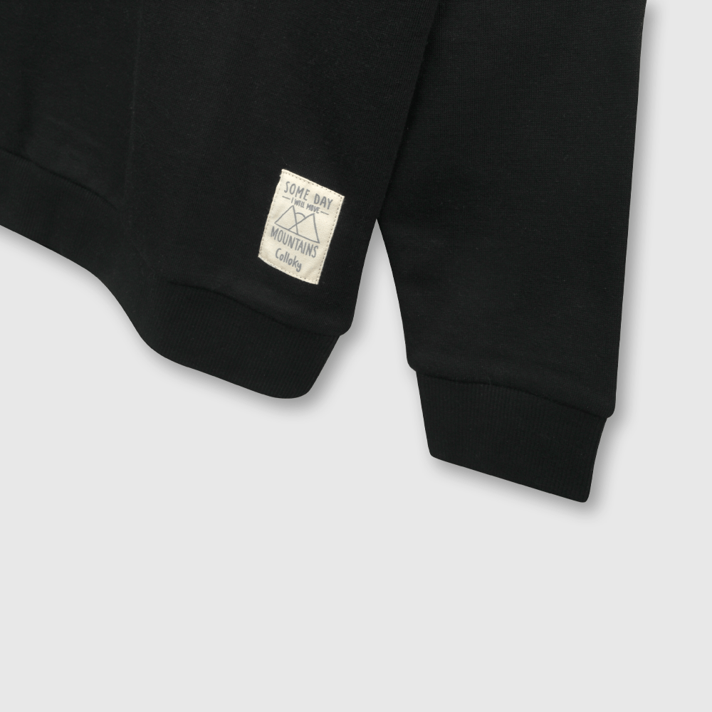 Polerón Negro de polycotton Cerrado Liso para Niño - Colloky Chile