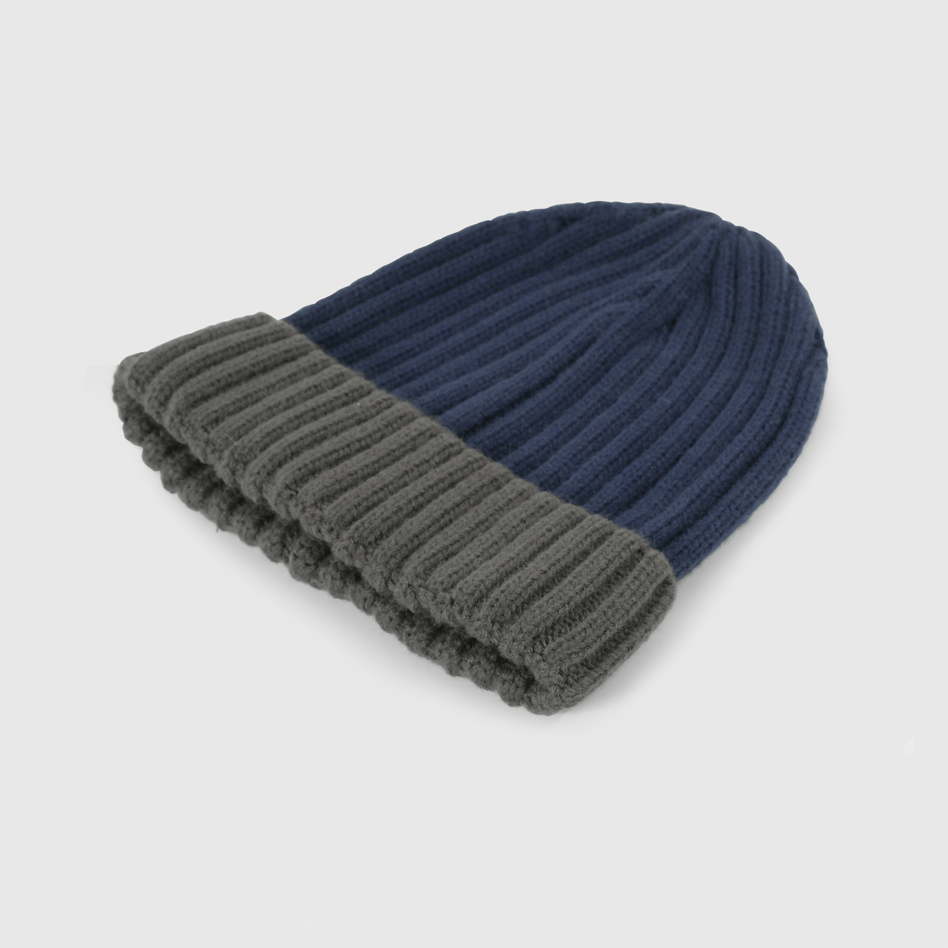 Gorro Tejido Bicolor Azul y Gris - Colloky Chile